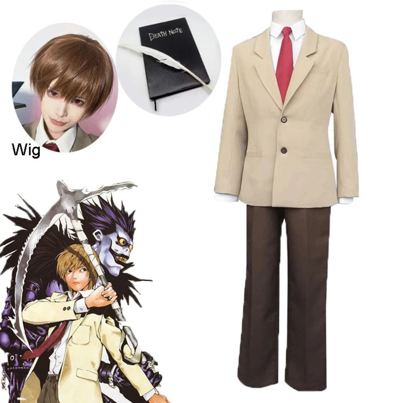 §≈ Anime DEATH NOTE Costume Yagami Light Cosplay School Uniform Comic ...