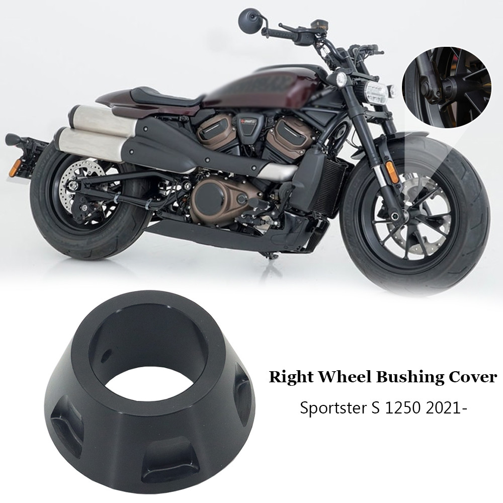 Black Aluminium Front and Right Wheel Bushing Cover For Harley ...