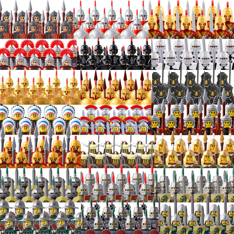Medieval Roman Soldier Building Bloc Army Castle Teuton Knight Figures ...