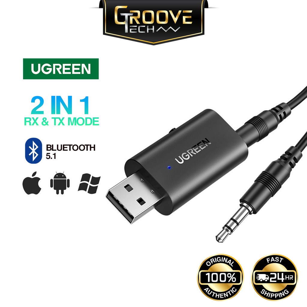 UGREEN 2 in 1 Bluetooth Car Adapter Bluetooth 5.1 Stereo Transmitter ...