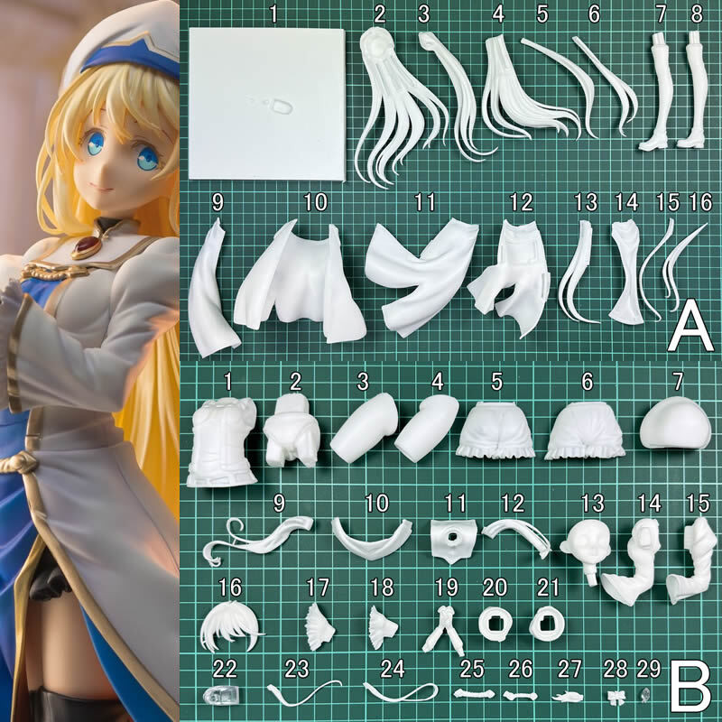 1/7 Animation Character Priestess Unpainted Uambled Diy Gk Figure White ...
