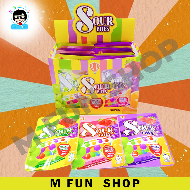 Belon Jenama 30Pcs Sour Bites Chewy Candy (Chewy Sour Bites Candy) 12G ...
