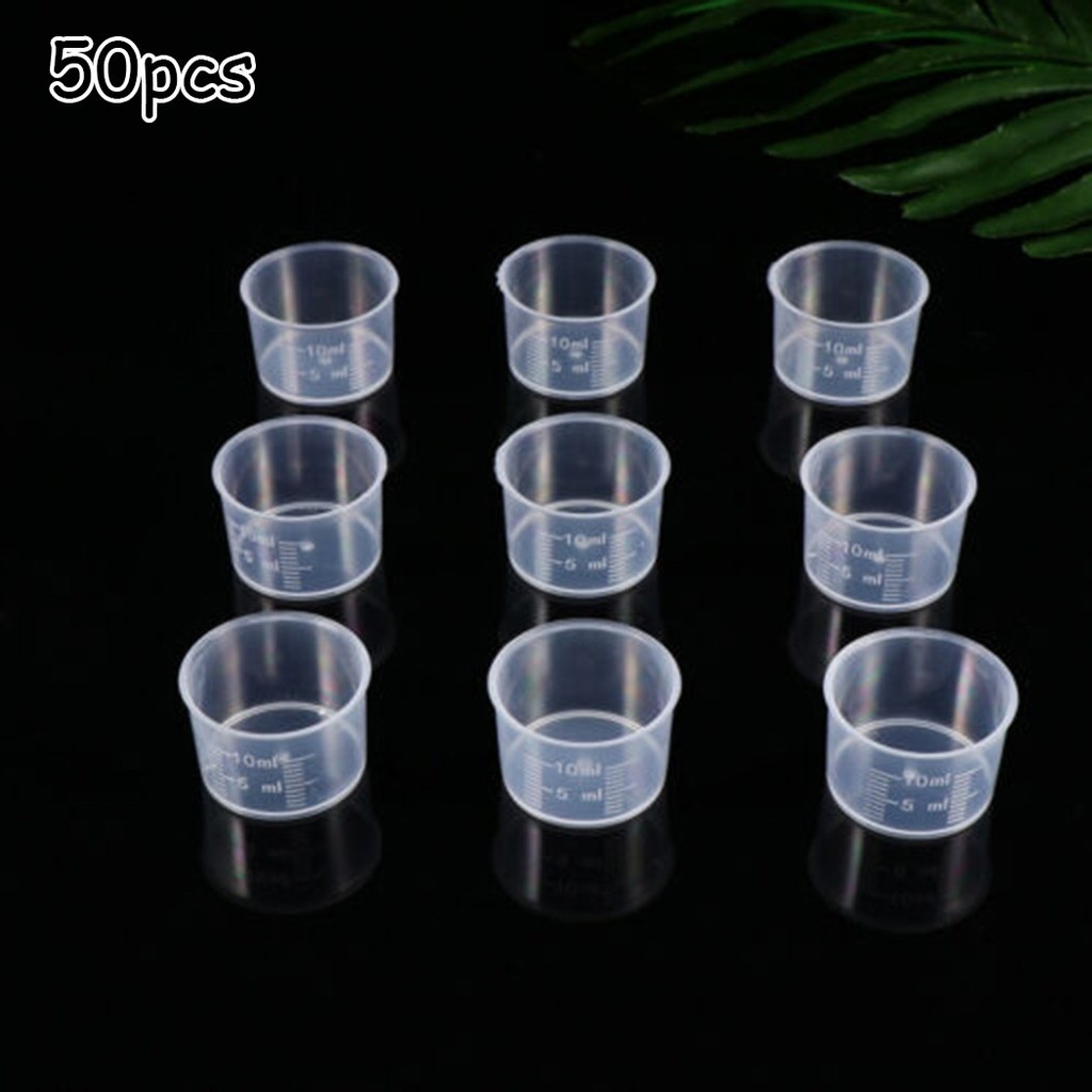 SYF 50Pcs 10ml Plastic Measuring Cup, Scale Cup, Transparent Laboratory ...