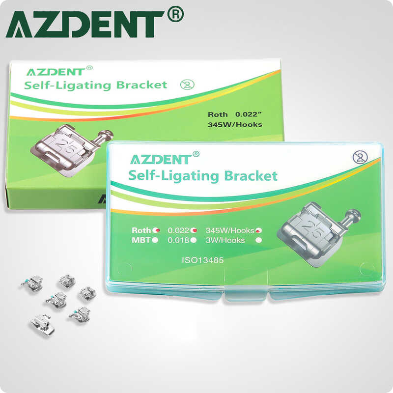 24 Pcs/Box Dental Self-Ligating Brackets Dentistry Metal Orthodontic ...