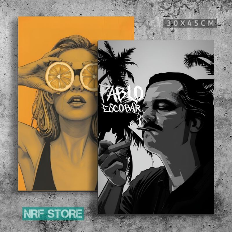 KAYU Men's room decoration. escobar pablo wooden Poster. Decoration ...