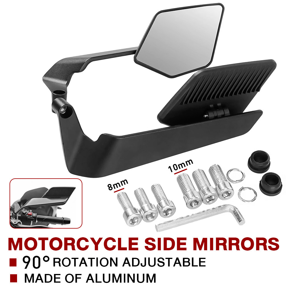 Wind Wing Rotating Side Mirror V5 Alloy Stem Universal 14*8Cm Wide View ...