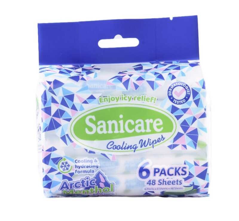 Sanicare Mini Cooling Wipes - 6 Packs 48 Sheets Gbhk | Shopee Philippines