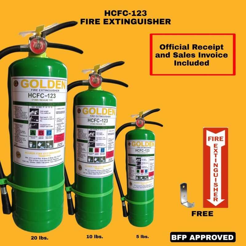 Fire Extinguisher 10 Lbs. HCFC 123 Green 5 Years Warranty- Refillable ...