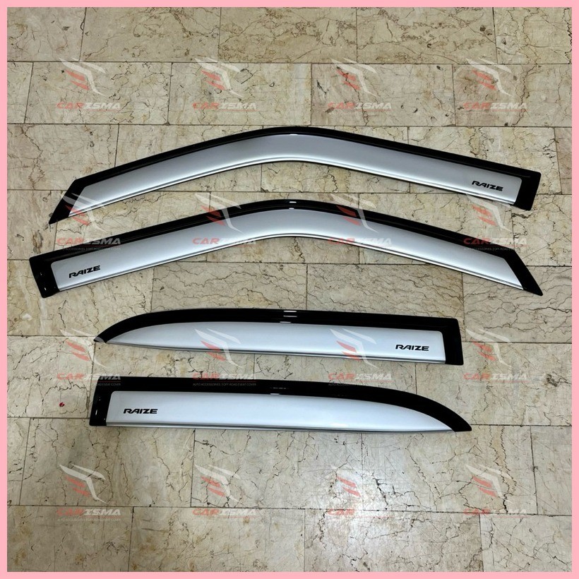 TOYOTA RAIZE 2022-2025 ORIGINAL RAIN VISOR BLACK SILVER TWO TONE (raize ...