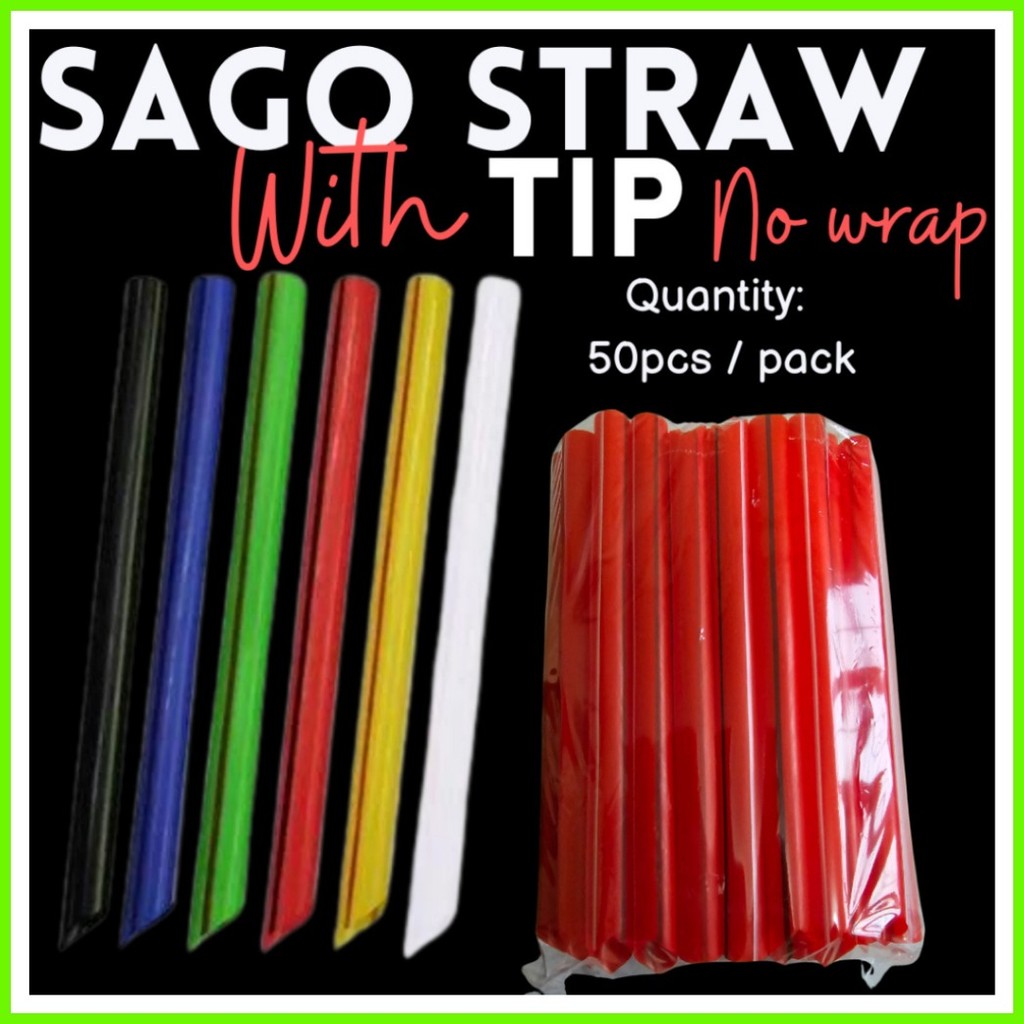 S2 Sago Straw 50pcs per pack no wrap WITH TIP | Shopee Philippines
