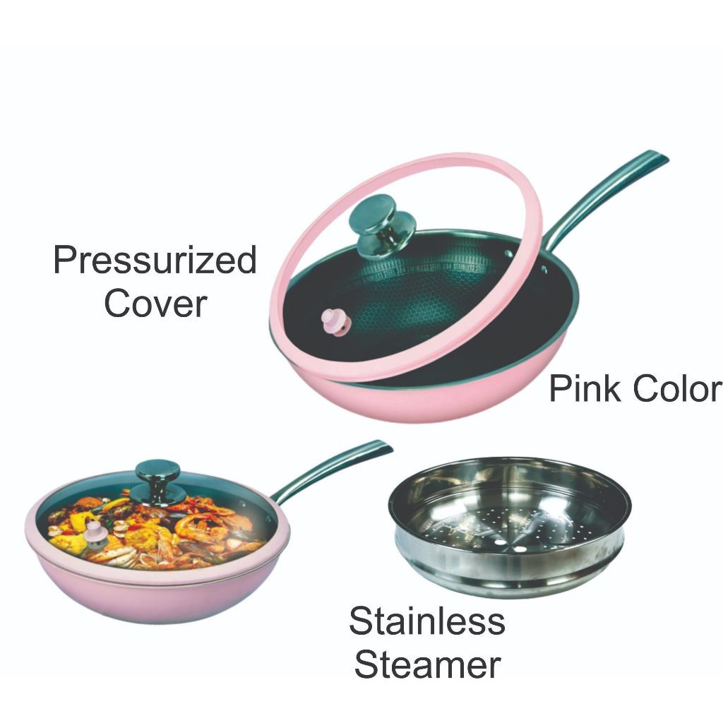 EDMARK Smart Pressurized Wok non-stick coating material with Extra ...
