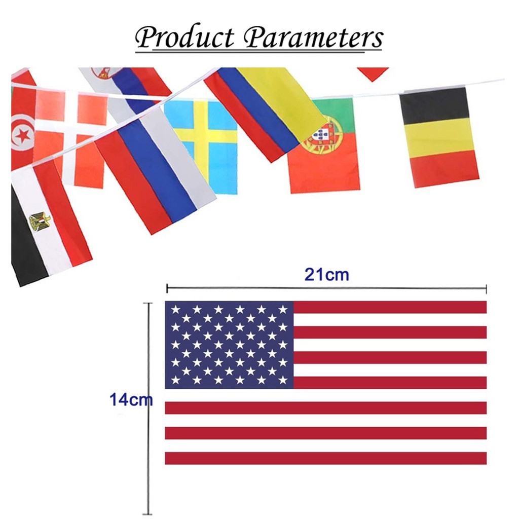 30 Meters World Flags String Bunting Banners 100-Country Flags ...