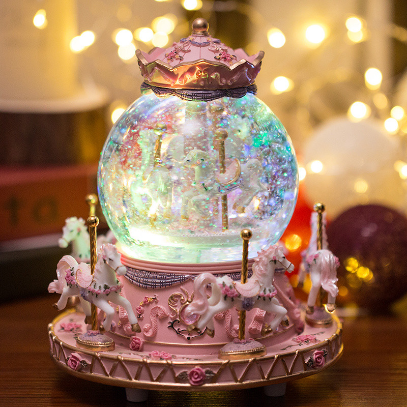 Merry-go-go-round Music Box Crystal Ball Music Box for Girls Little ...