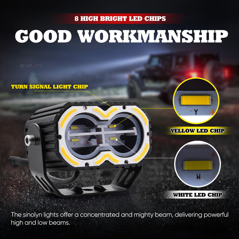 Sinolyn Bi LED Mini Driving Light MDL With Blinker Auxiliary Lights Fog ...