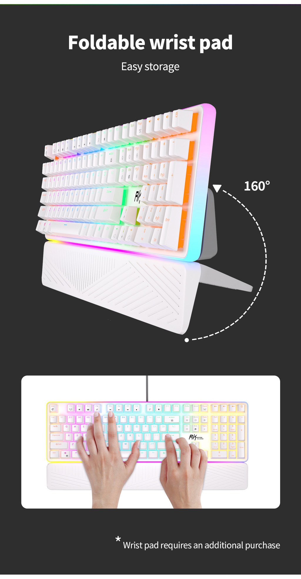 Royal Kludge RK918 Full RGB Backlit Wired Mechanical Keyboard Gateron ...