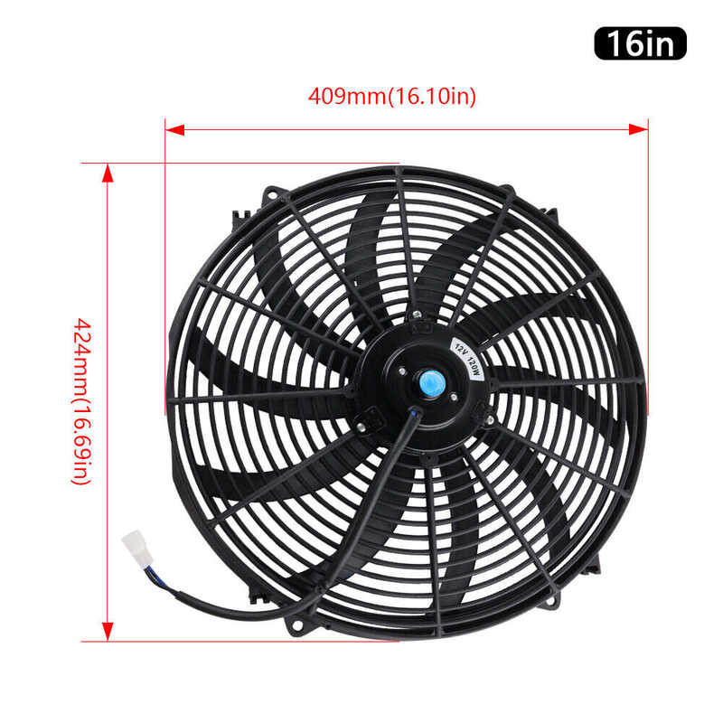 Car Racing 16'' Push / Pull 12V 120W Electric Radiator Intercooler Slim ...