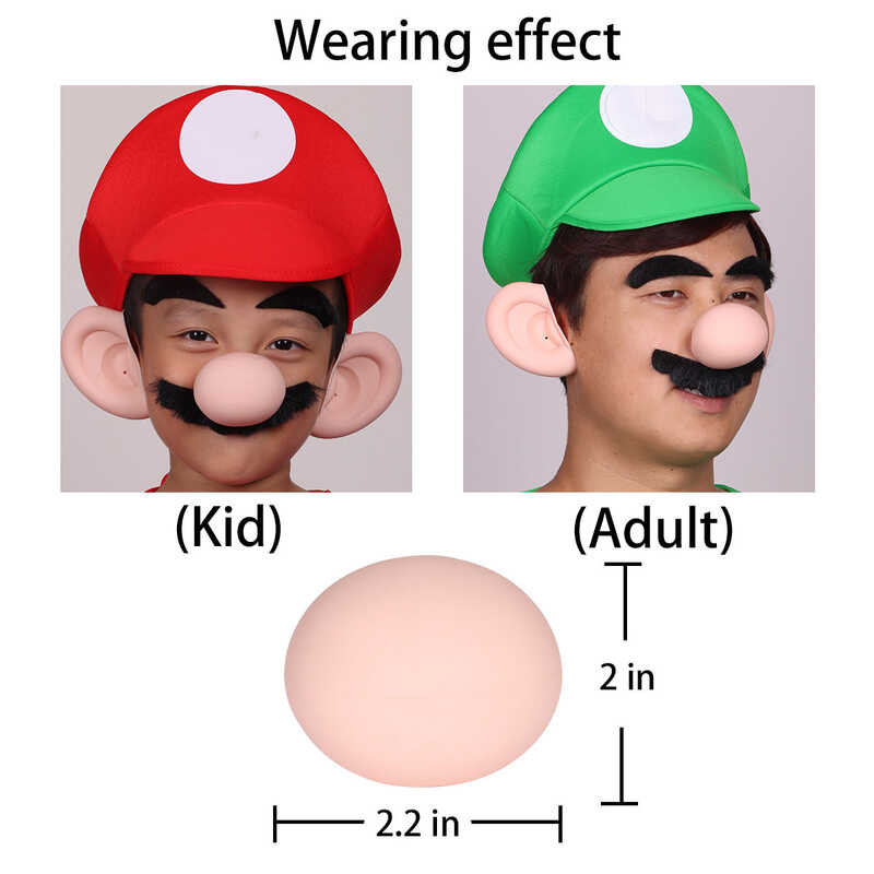 Super Bros Cosplay Nose Mustache For Children And Adults Mario ...