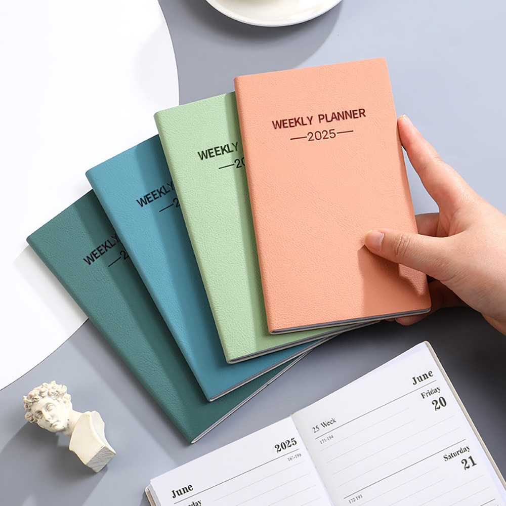 2025 A6 Agenda Book Portable Softside Planner Notepad English Notebook ...