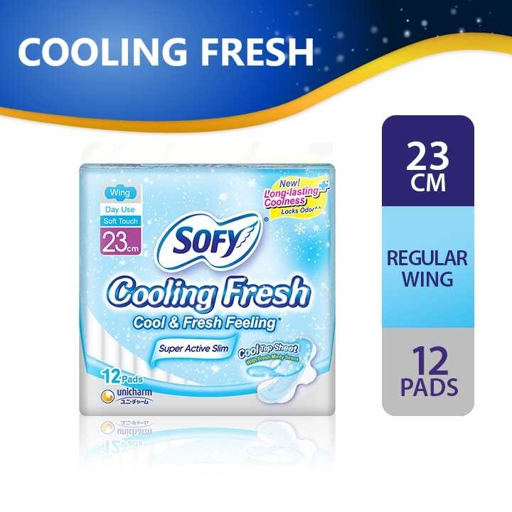 2025 Sofy Cooling Fresh Wing Sanitary Napkin 23 cm (12 pads) | Shopee Philippines