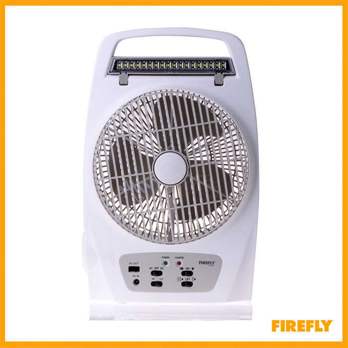 Firefly 8" Oscillating 2- Speed Fan with 18 LED Desk Lamp, Torch Light ...