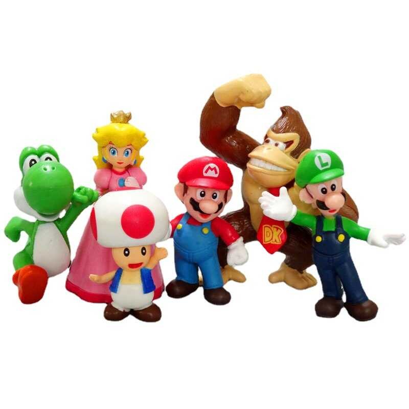 72 6Pcs/Set Super Mario Bros PVC Action Figure Toys Dolls Model Set ...