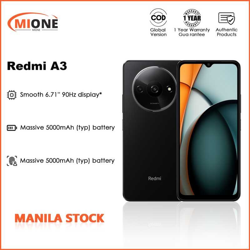 Xiaomi Redmi A3 Smartphone 3GB+64GB/ 4GB+128GB Helio G36 Processor 6 ...