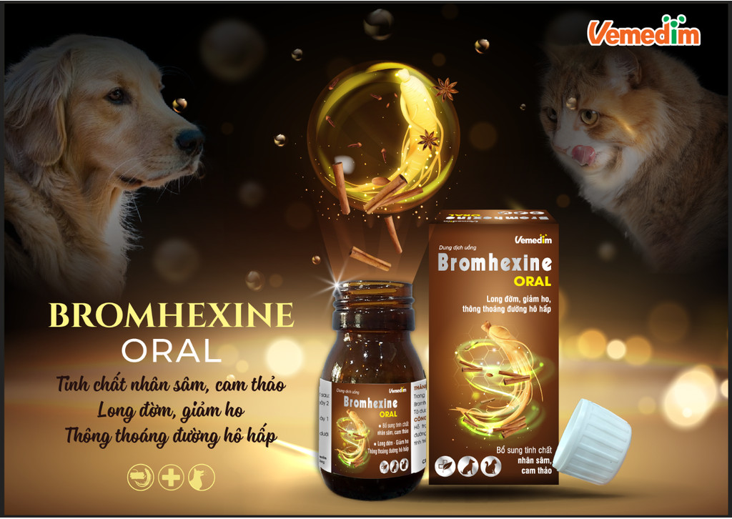 Bromhexine Oral Vemedim Respiratory Support Oral Syrup for Dogs and ...