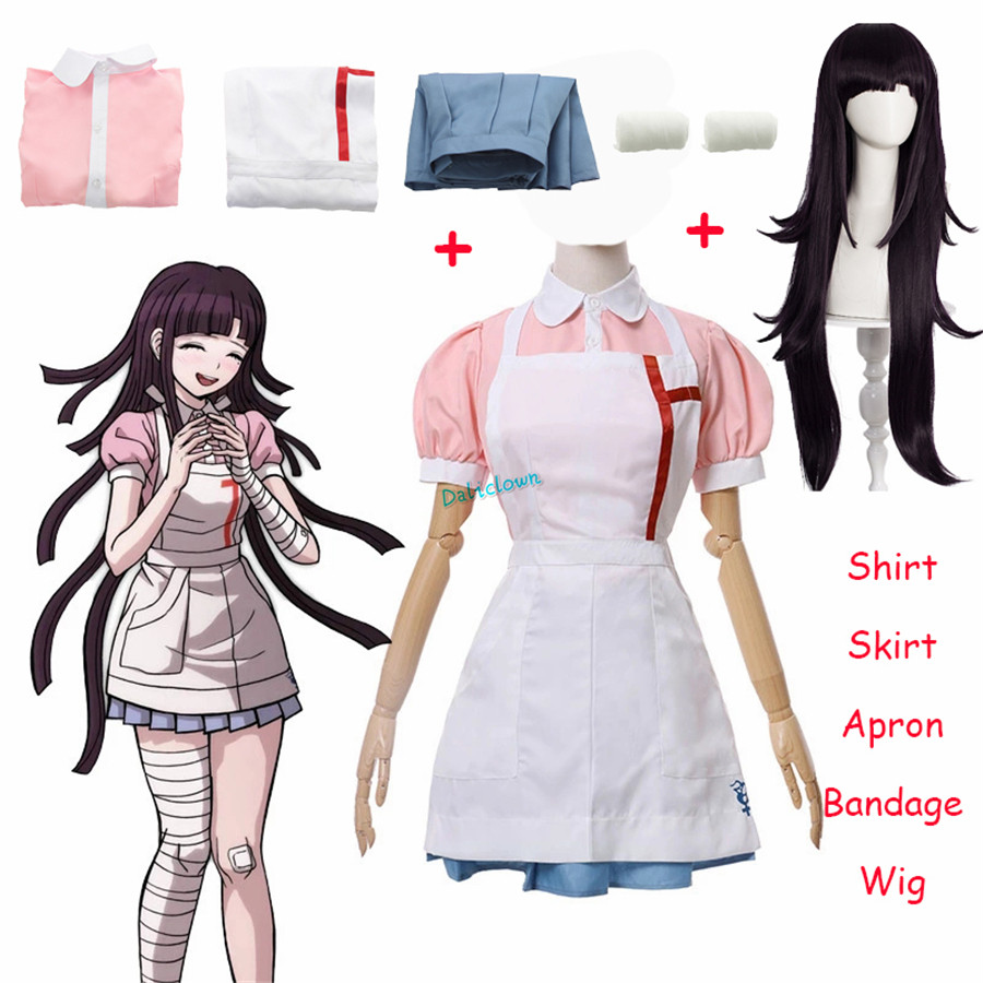 Danganronpa Mikan Tsumiki Cosplay Outfit With Wig Anime Halloween ...