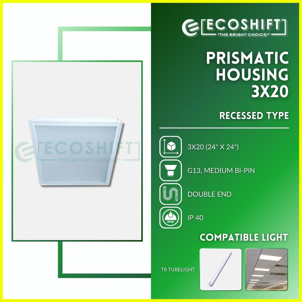 ⭐ Industrial Prismatic Louver Recessed Type Panel Light ES111 | Shopee ...