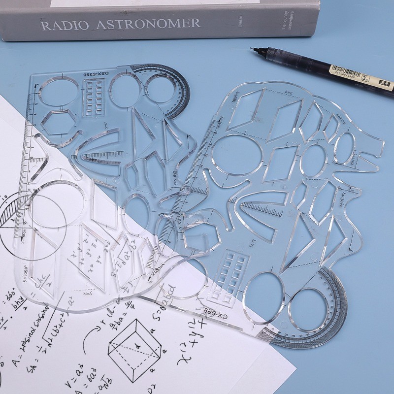 Multifunctional Geometric Ruler - Drawing Tools Plastic Ruler Set ...