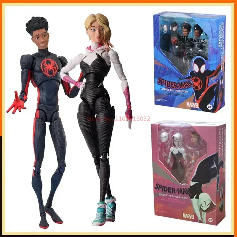 Shfiguarts Hottoys Miles Morales Gwen Stacy Action Spider Man Across The Spider Verse Figure