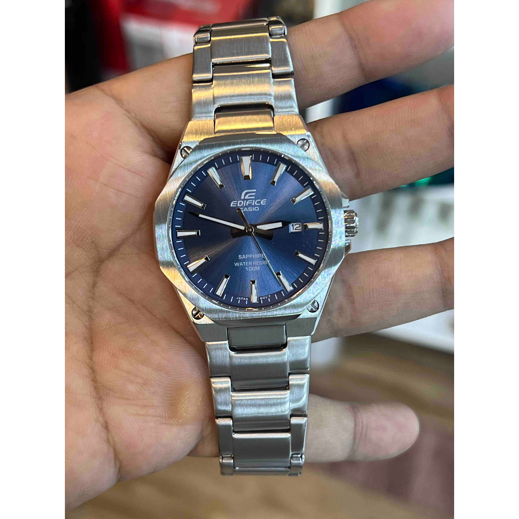 ORIGINAL CASIO EDIFICE Analog Blue Dial Sapphire Glass Stainless Steel ...