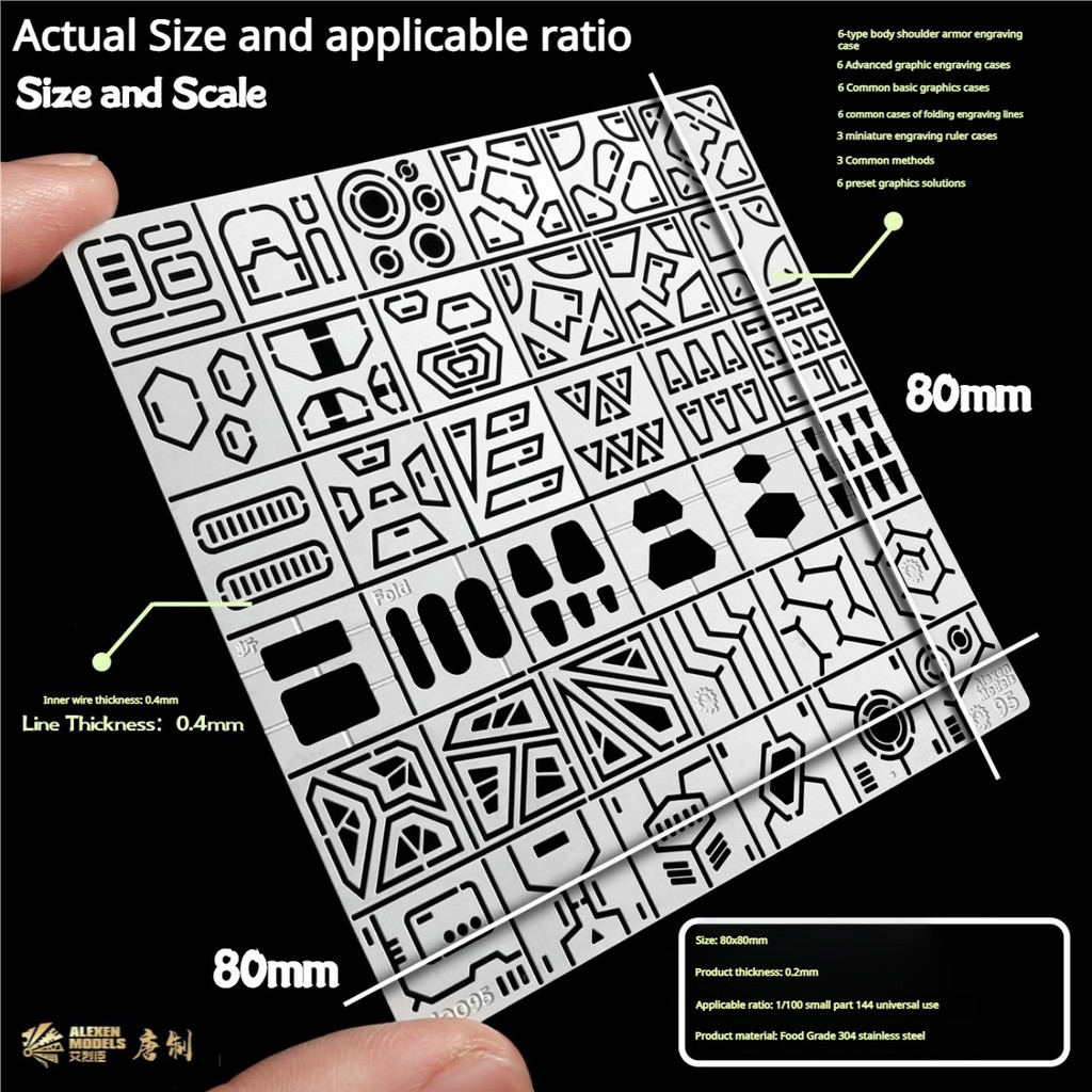 Alexen Models AJ0094 AJ0095 Scribing Ruler Model Tool for Engraving ...