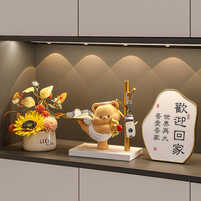 Entrance Entrance Ornaments, Cute Cream Style Violent Bear Key Storage ...