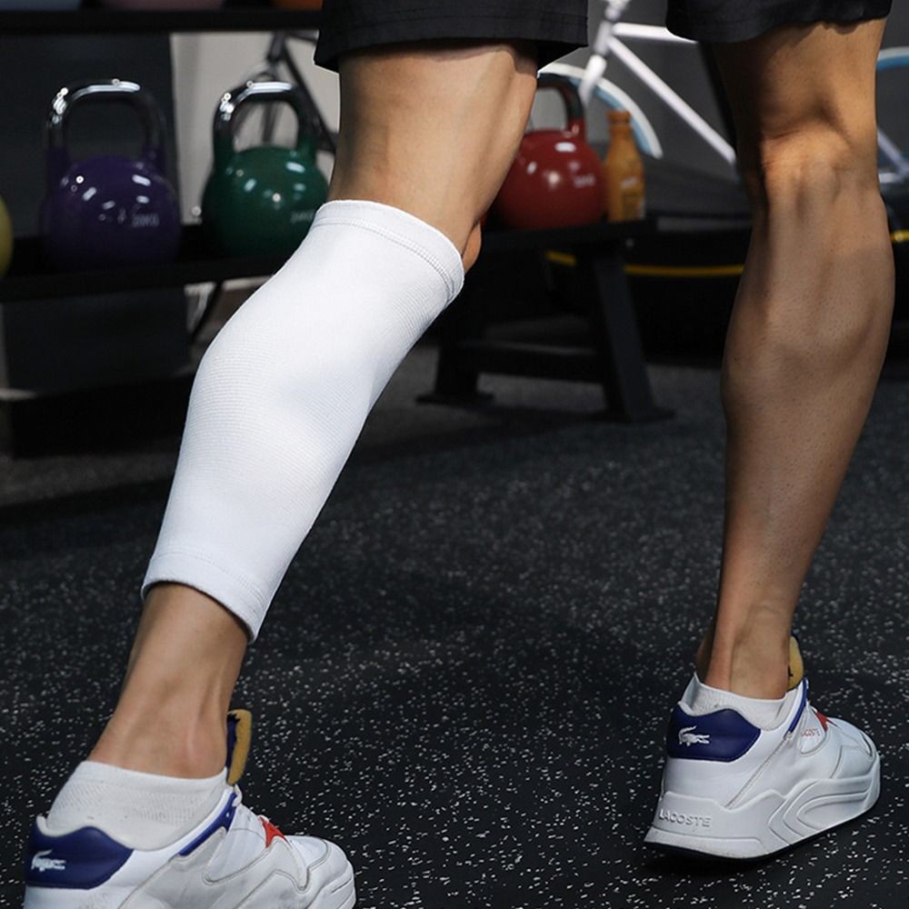 1Pcs White Calf Support Knitting Shin Splint & Calf Protector Damping ...