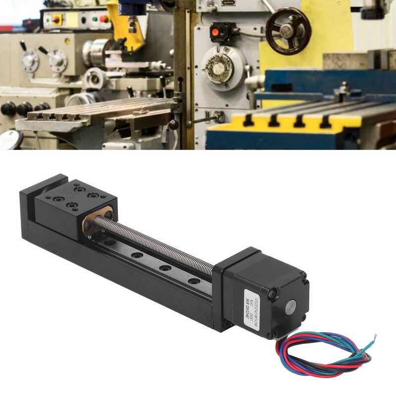 100Mm Stroke Slide Table 28 Stepper Motor High Accuracy Single Rail Ear ...