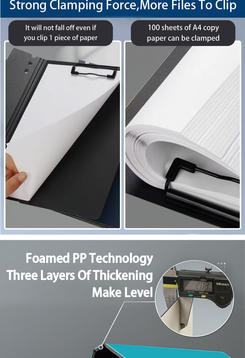 A4 Large Foldable Clipboard with Cover - File Organizer Clip Folder ...