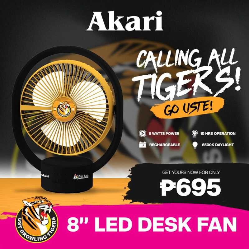 X AKARI UAAP [ UST ] - 8" Rechargeable Elliptical Fan W/ LED [ ] - 8" W ...