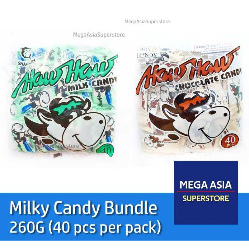 Mega Asia Milky Bundle 80 Pcs (Hawhaw 130G + Hawhaw Chocolate Milk Candy 130G) 09 | Shopee ...