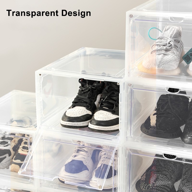 Gooomi Shoe Box Shoe Storage Box Storage Organizer Stackable Magnetic ...