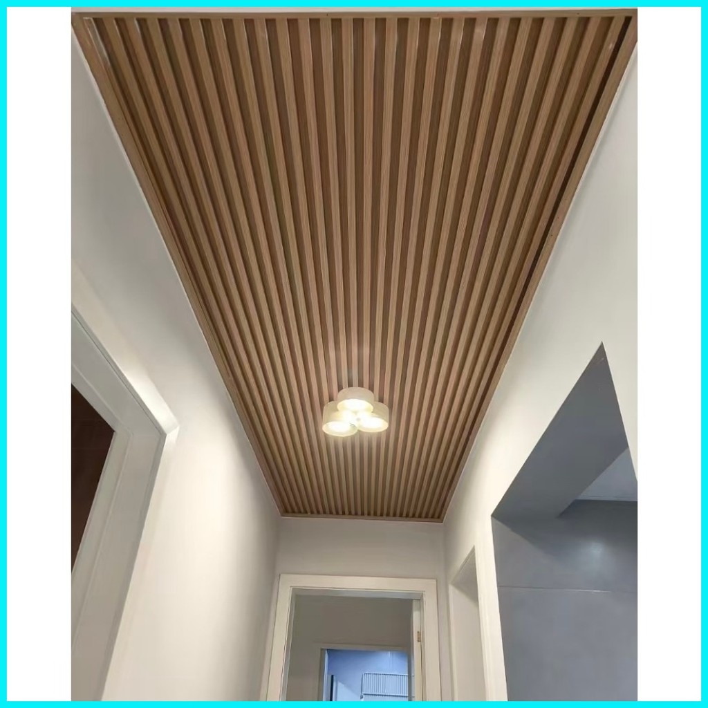 10PCS Solid Wood Panel Board PVC Grille Waterproof Design TV Background ...
