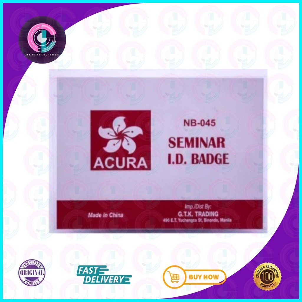 Acura NB-045 Seminar ID Badge ( pack of 50pcs) | Shopee Philippines