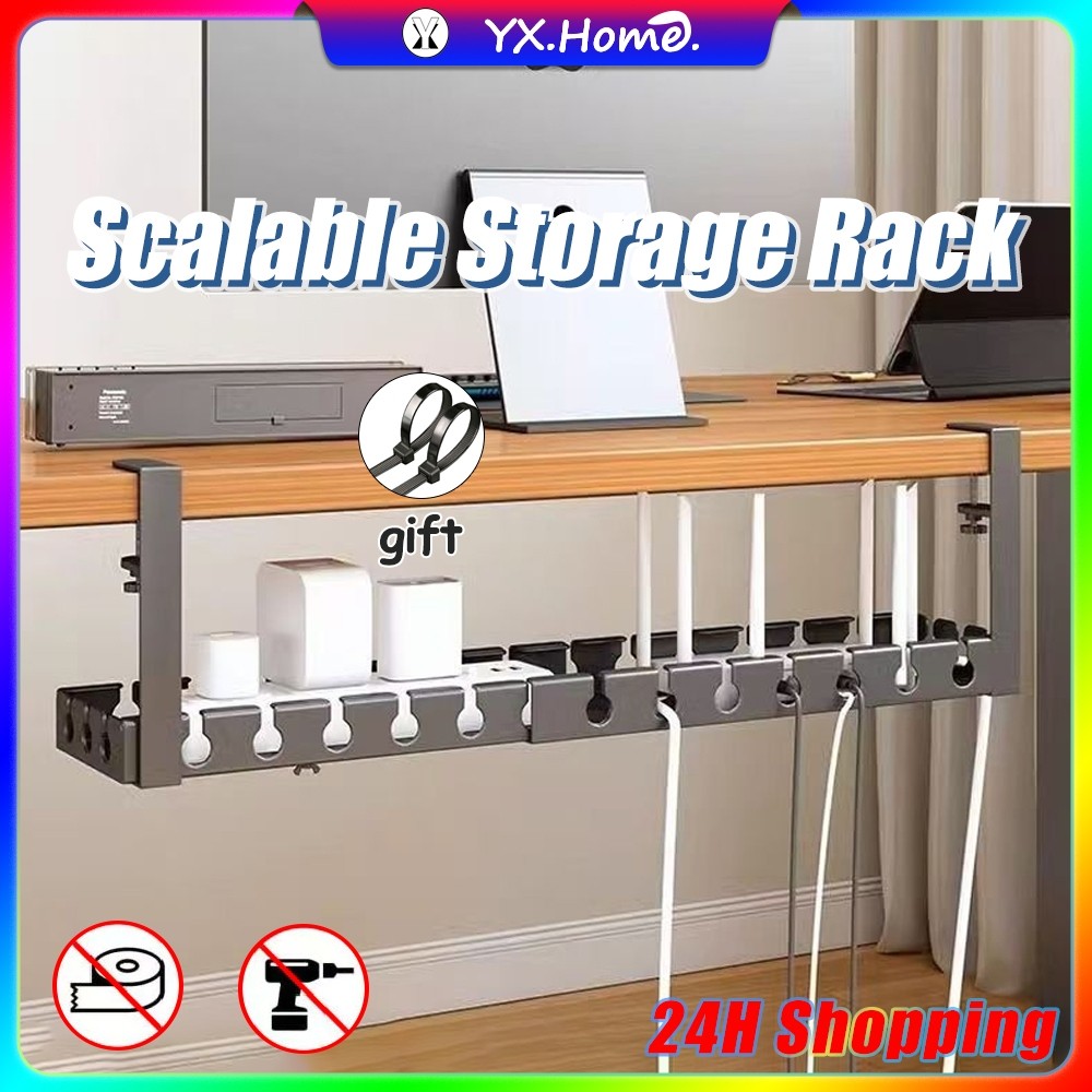 Under Table Wire Organizer No-Drill Cable Management Under Table ...
