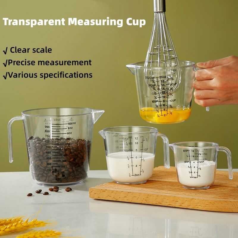 Measuring Cups Baking Transparent Household With Scale Beakers Kitchen ...