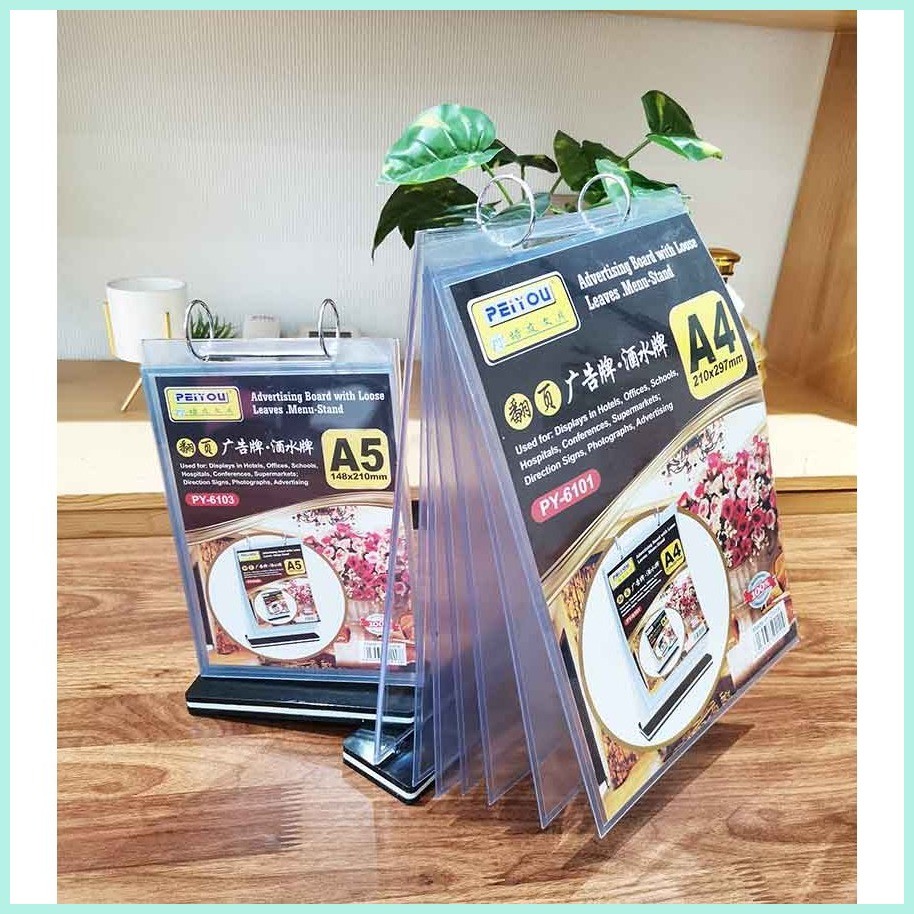 The restaurant menu board displays the A4 A5 A6leaf advertising menu ...