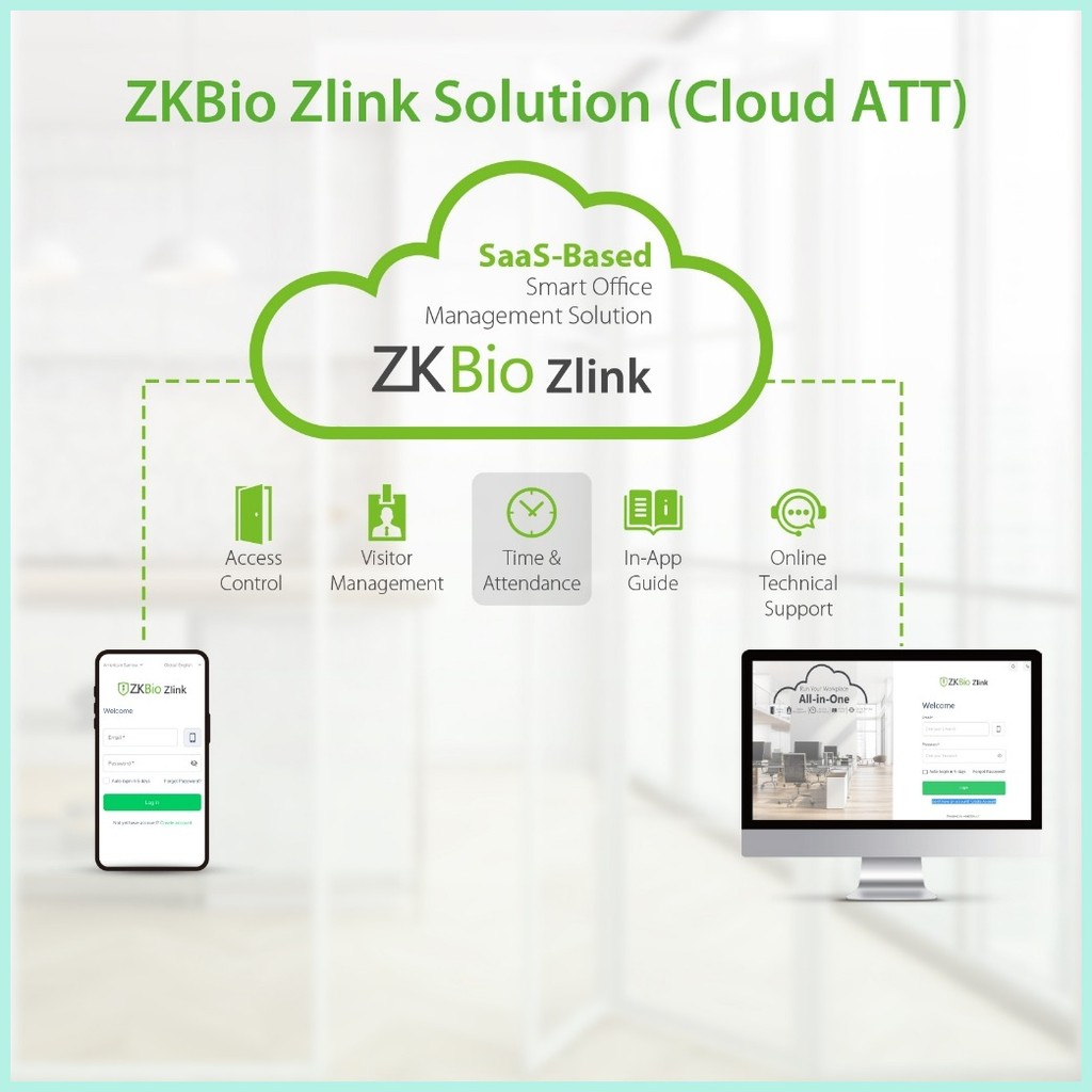 ZKTeco D3 Remote Cloud Time Attendance Machine Face Finger Time Clock ...