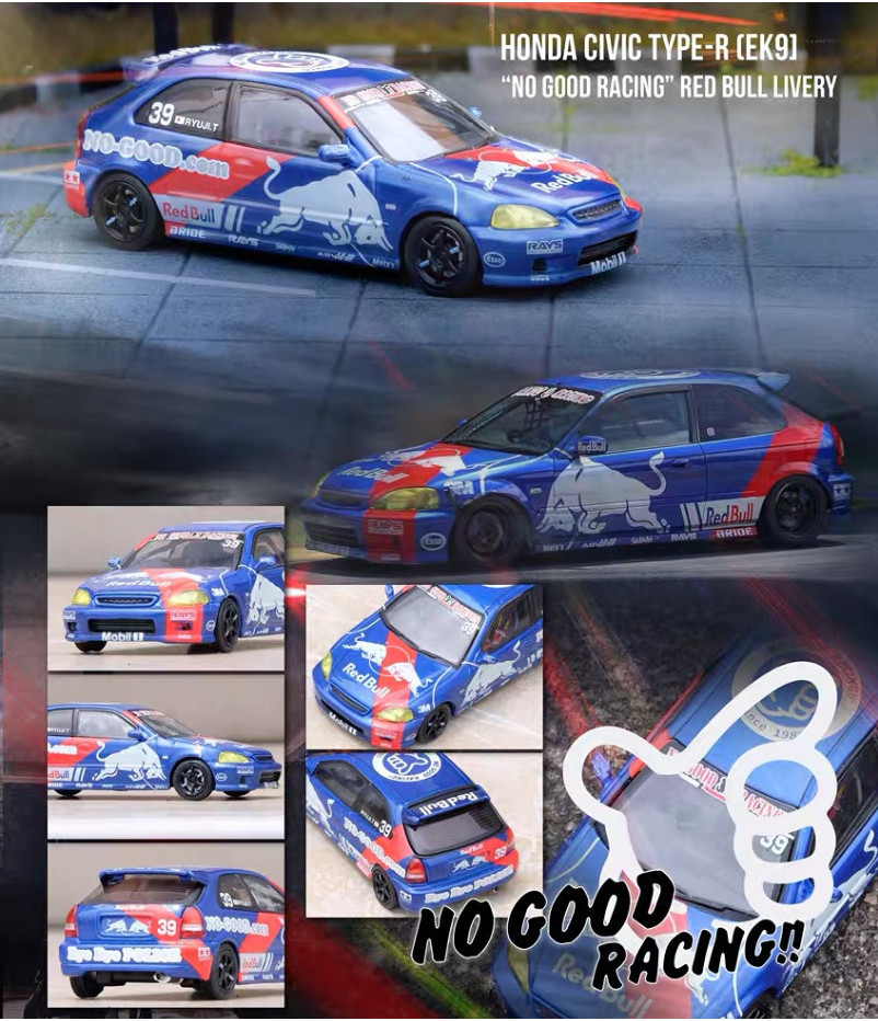 INNO 1/64 HONDA CIVIC TYPE-R [EK9]"NO GOOD RACING" RED BULL LIVERY ...