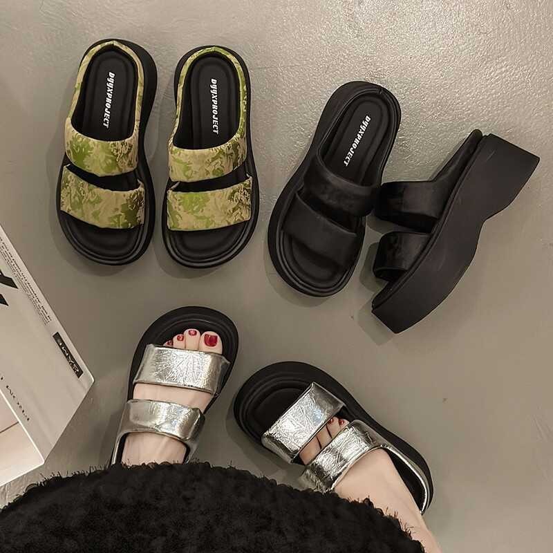 7F Tall And Thick Soled Chinese Style Slippers For Women To Wear In ...