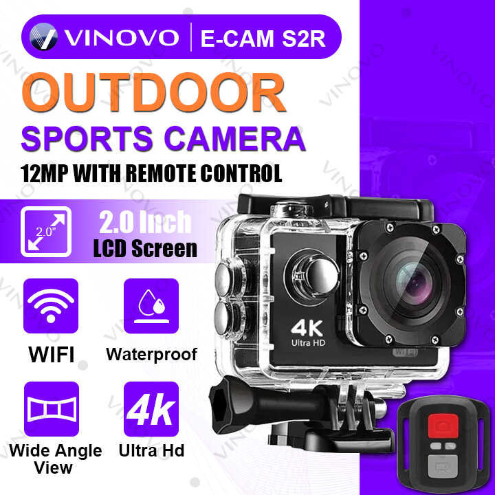 E-Cam \12304; Cod】Vinovo S2r 4K Mini Ultra HD 1080P 12Mp Action Sport ...