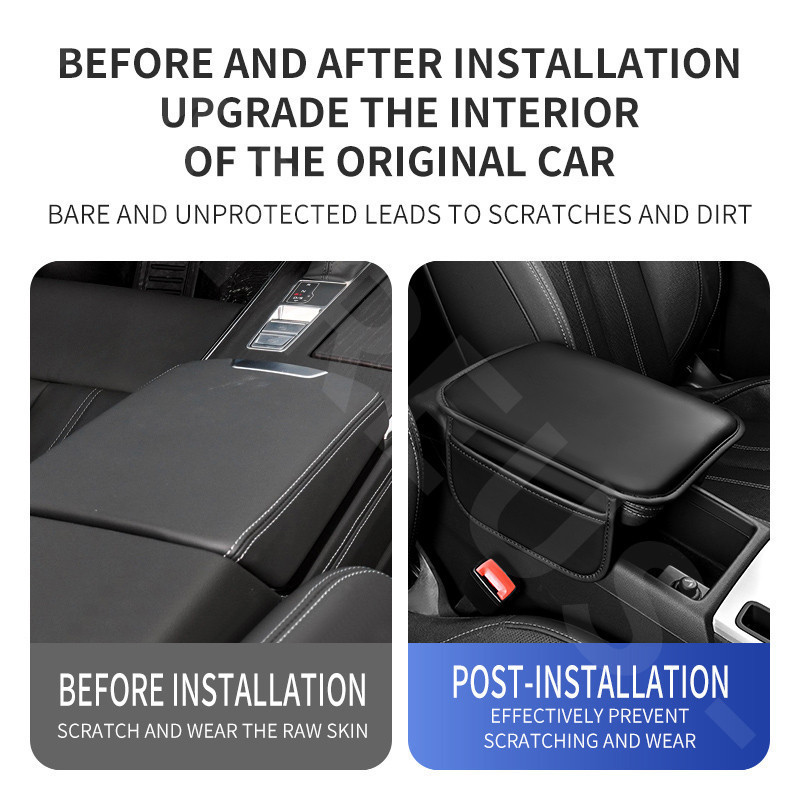 Toyota GR TRD Car Armrest Pad Leather Center Console Armrest Storage ...